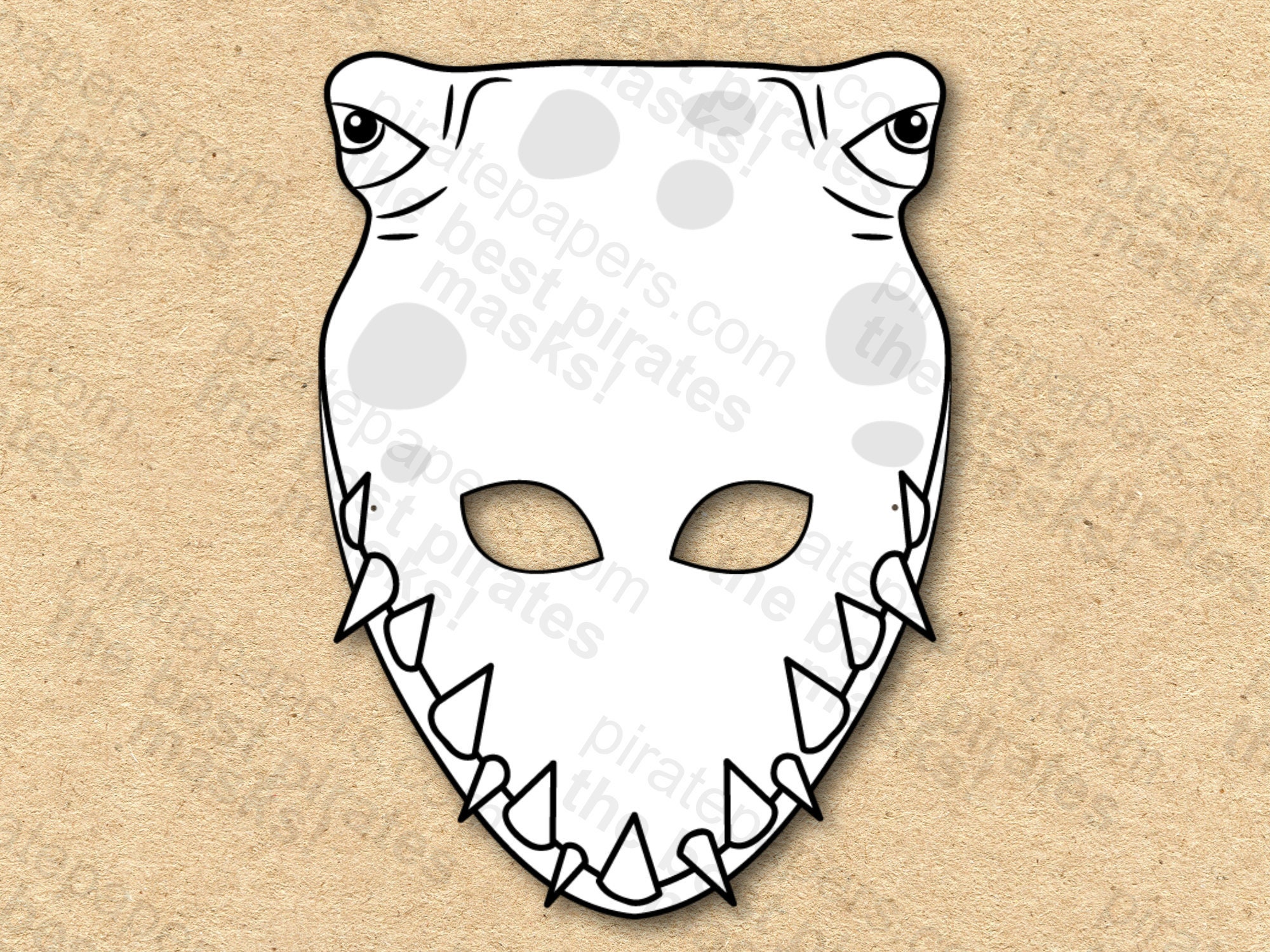 Dinosaur Liopleurodon Mask Printable Coloring Paper DIY for - Etsy