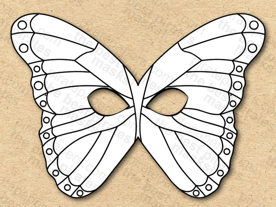 Butterfly Masks Printable Color Coloring Blue Morpho Paper - Etsy