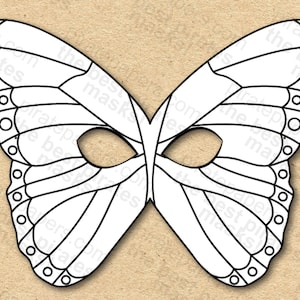 Butterfly Masks Printable Color Coloring Blue Morpho Paper - Etsy
