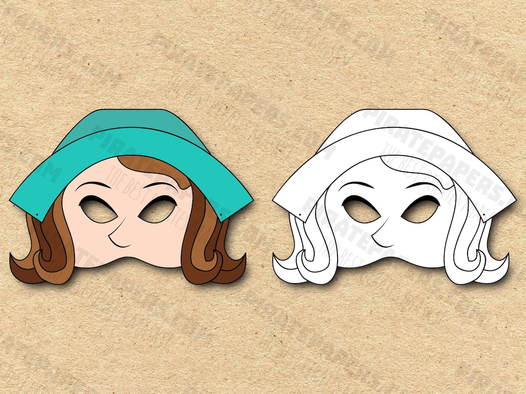 Mother Color + Coloring Printable Mask (little Red Riding Hood), Paper ...