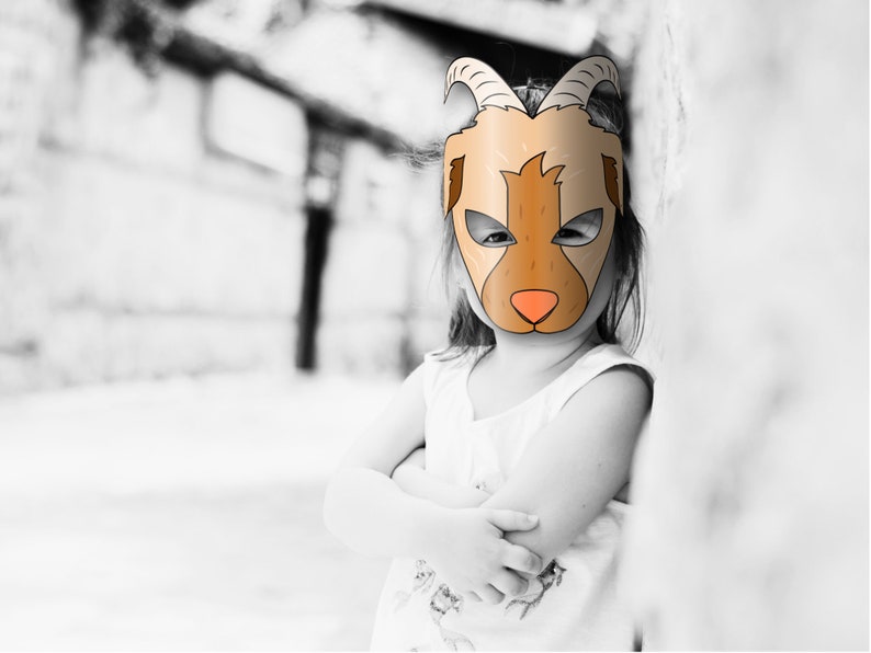 Goat Mask Printable Paper DIY for Kids and Adults. PDF - Etsy