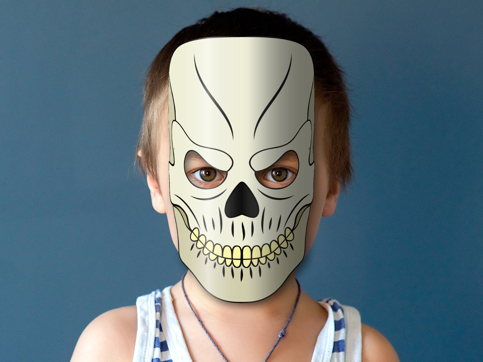 Skull Mask Printable, Paper DIY for Kids and Adults. PDF Template ...