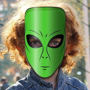 Alien Mask Printable, Paper DIY for Kids and Adults. PDF Template ...
