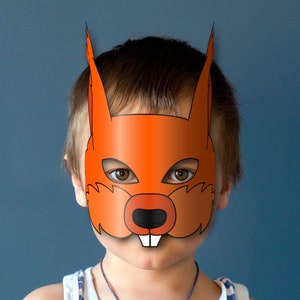 Squirrel Mask Printable, Paper DIY for Kids and Adults. PDF Template ...