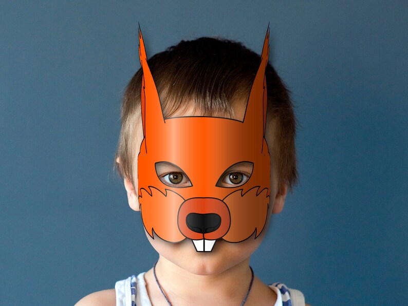 Squirrel Mask Printable, Paper DIY for Kids and Adults. PDF Template ...