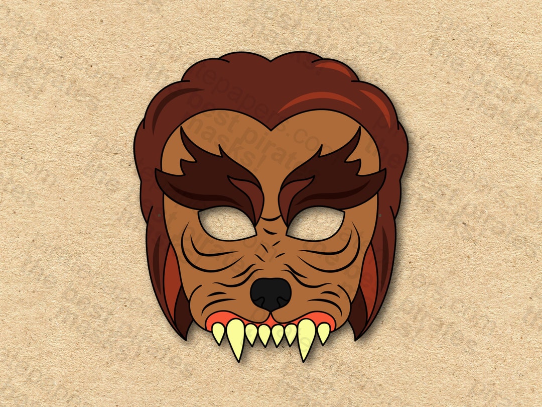 Werewolf Mask Printable Paper DIY for Kids and Adults. PDF - Etsy