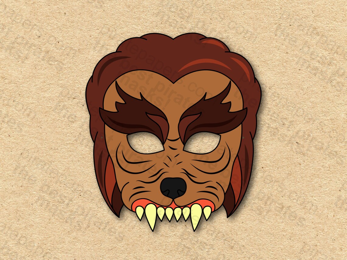 Werewolf Mask Printable Paper DIY for Kids and Adults. PDF - Etsy