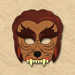 Werewolf Mask Printable Paper DIY for Kids and Adults. PDF - Etsy