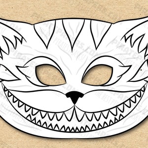 Alice in Wonderland Masks Printable Coloring, Alice, White Rabbit ...