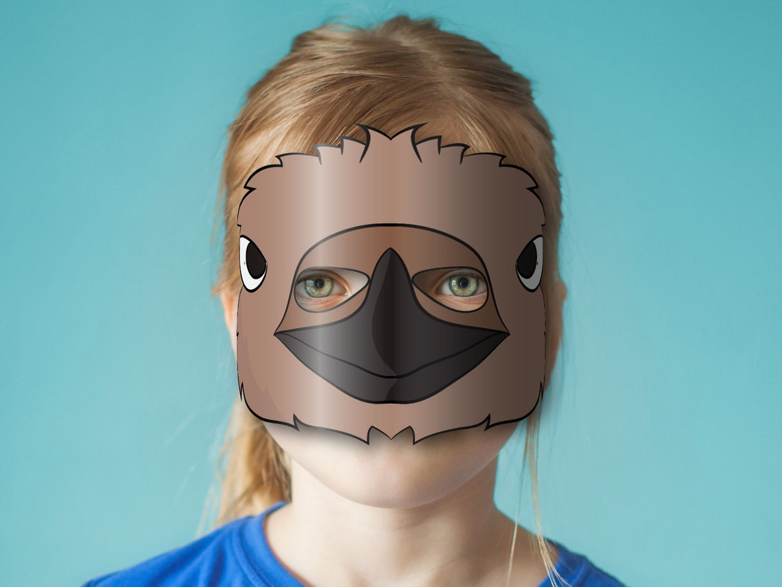 Emu Mask Printable, Paper DIY for Kids and Adults. PDF Template ...