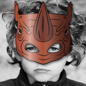 Rhino Masks Printable Color Coloring Paper DIY for Kids and - Etsy