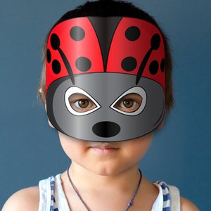 Ladybird Mask Printable, Paper DIY for Kids and Adults. PDF Template ...