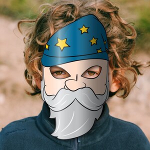 Wizard Mask Printable, Paper DIY for Kids and Adults. PDF Template ...