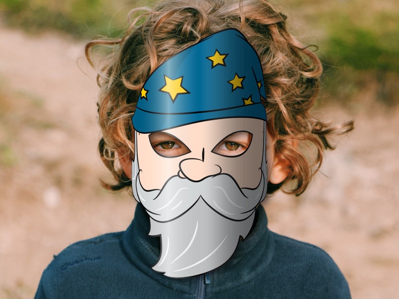 Wizard Mask Printable, Paper DIY for Kids and Adults. PDF Template ...