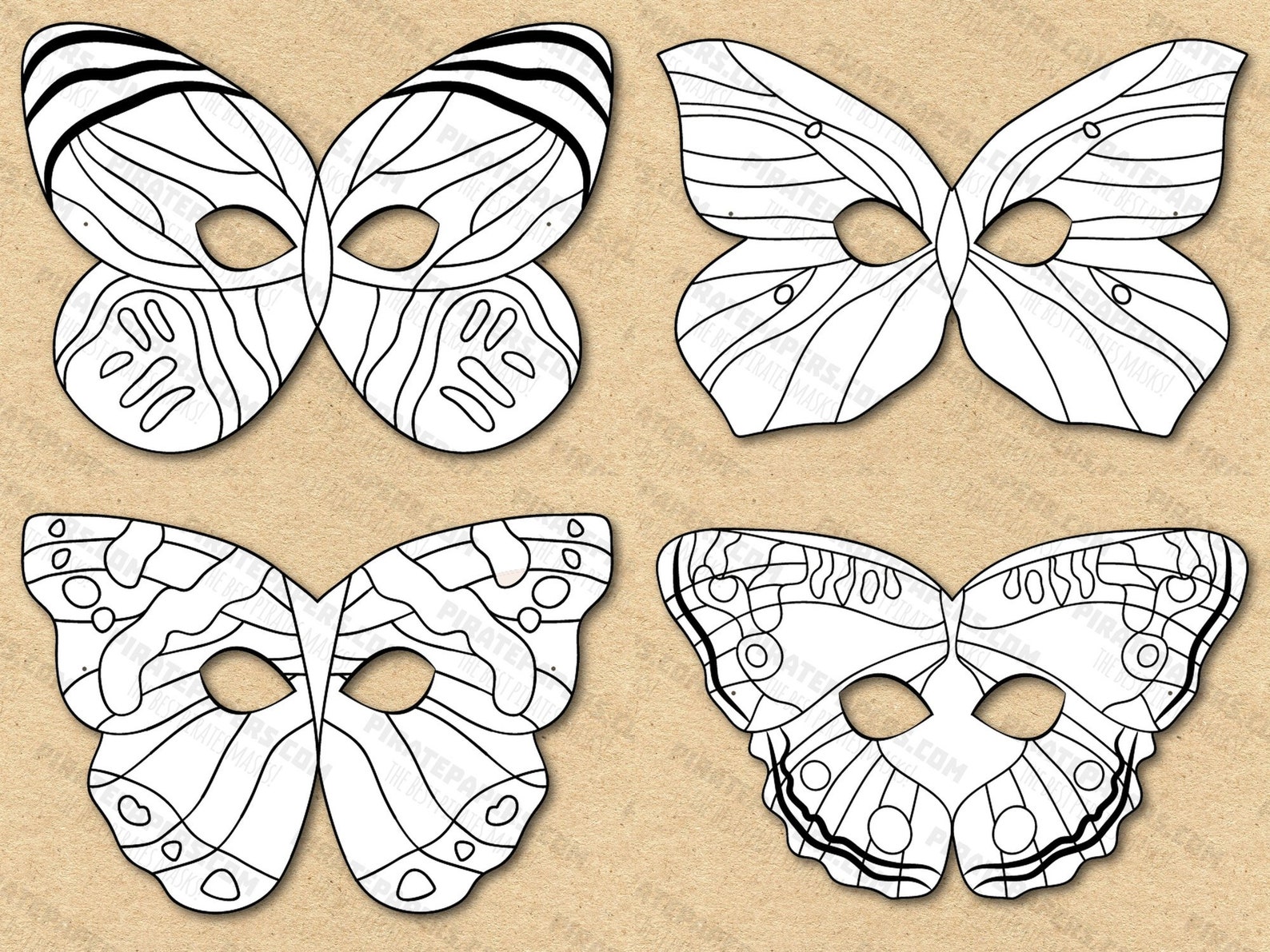 Butterflies Masks Printable Coloring, Butterfly Nymphalidae, Butterfly ...