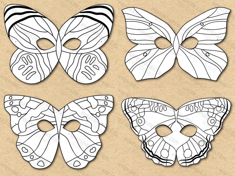 Butterflies Masks Printable Coloring, Butterfly Nymphalidae, Butterfly ...