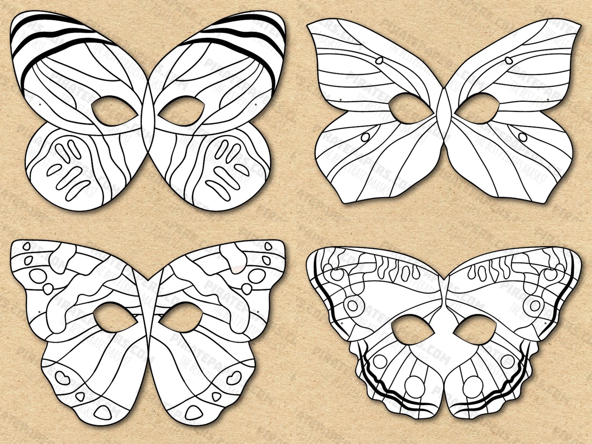 Butterflies Masks Printable Coloring, Butterfly Nymphalidae, Butterfly ...