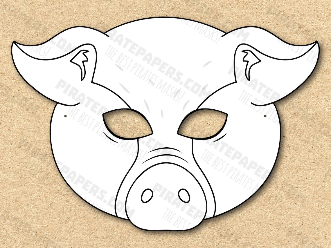 Pig Mask Printable Coloring, Paper DIY for Kids and Adults. PDF ...