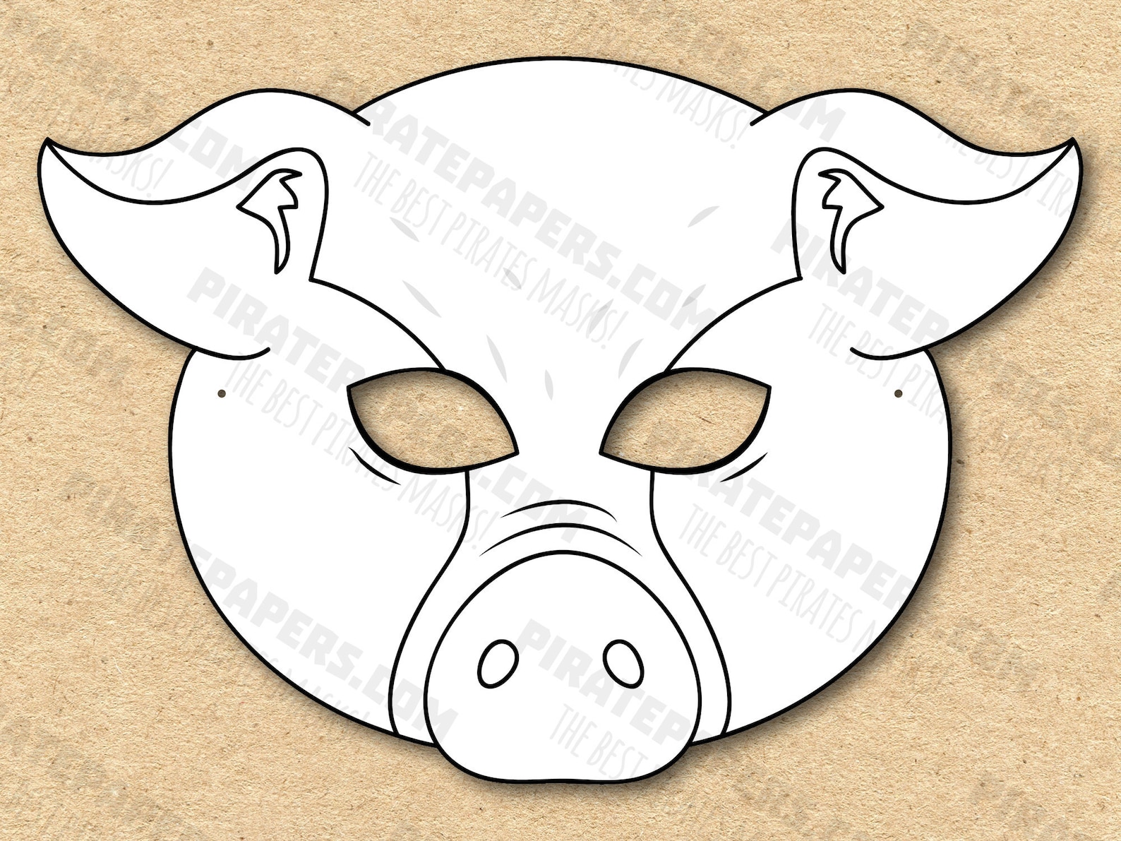Pig Mask Printable Coloring, Paper DIY for Kids and Adults. PDF ...
