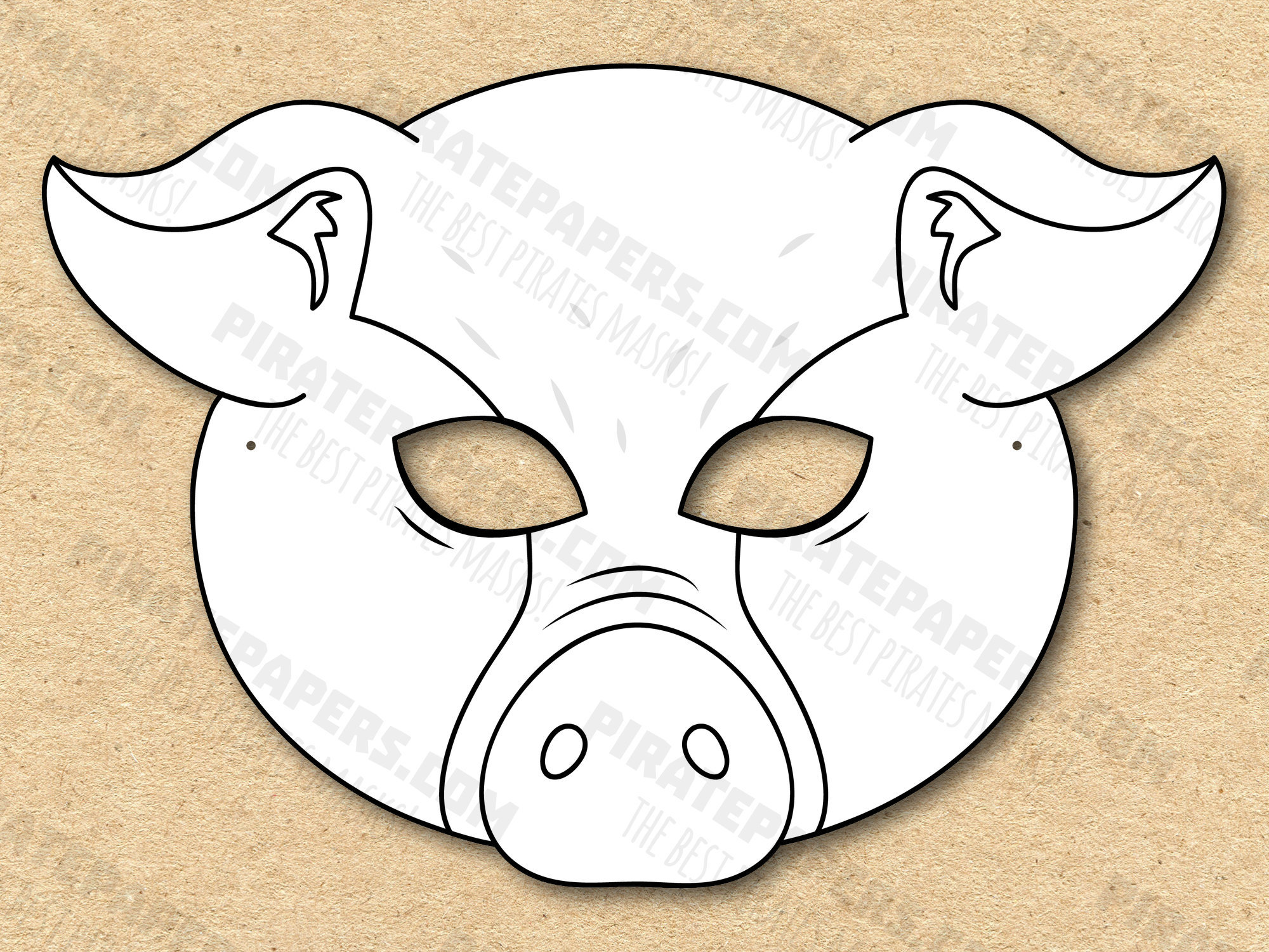 Pig Mask Printable Coloring, Paper DIY for Kids and Adults. PDF ...