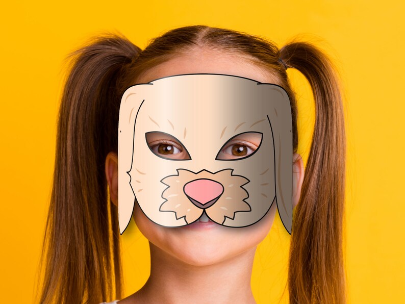 Rabbit Mask Printable, Paper DIY for Kids and Adults. PDF Template ...