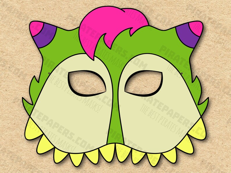 Monster #2 Mask Printable, Paper DIY for Kids and Adults. PDF Template ...