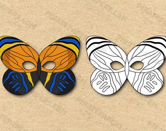 Bee Masks Printable Color Coloring Paper DIY for Kids and - Etsy