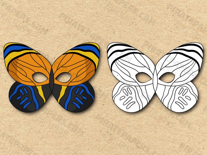 Butterfly Masks Printable Color Coloring Nymphalidae, Paper DIY for ...