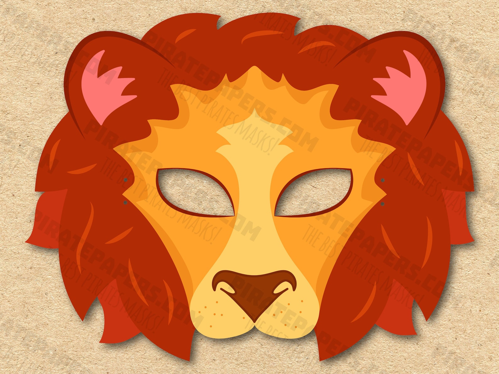 Lion Masks Printable Color + Coloring, Paper DIY for Kids and Adults ...