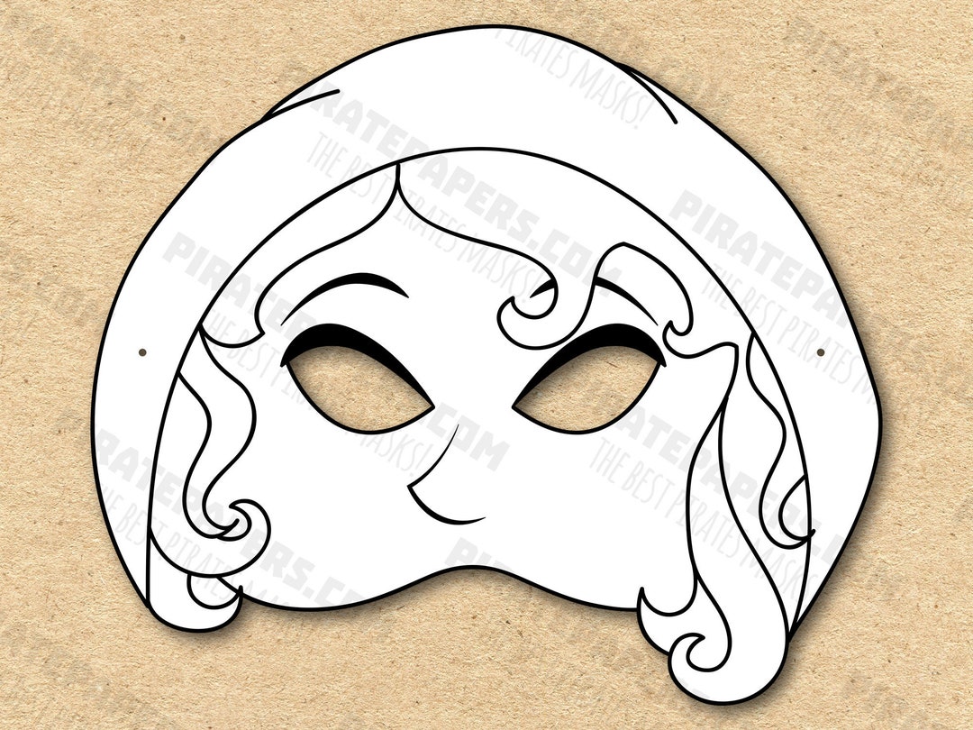 Little Red Riding Hood Mask Printable Coloring, Paper DIY for Kids and ...
