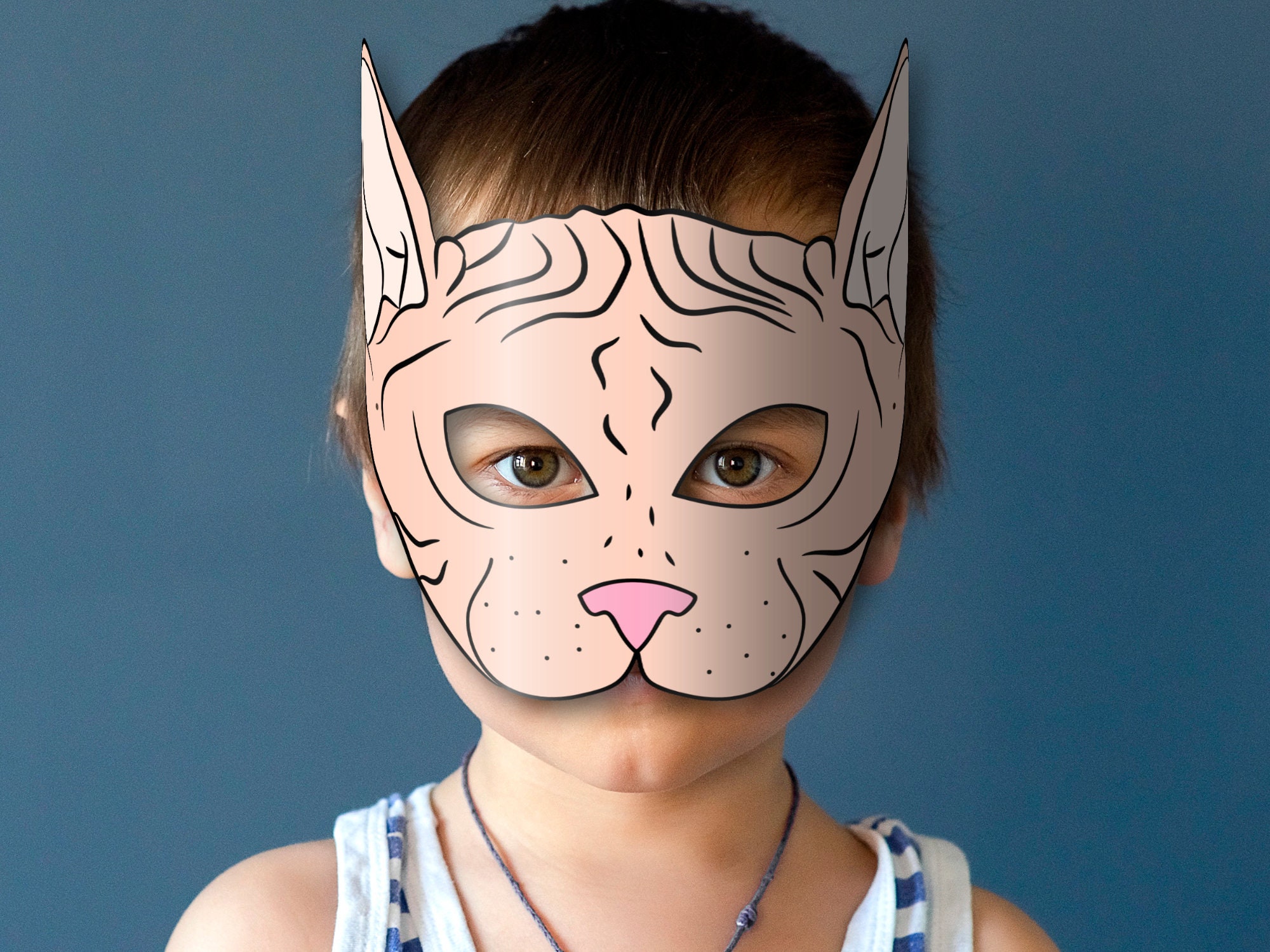 Cat Sphynx Mask Printable Breed, Paper DIY for Kids and Adults. PDF ...