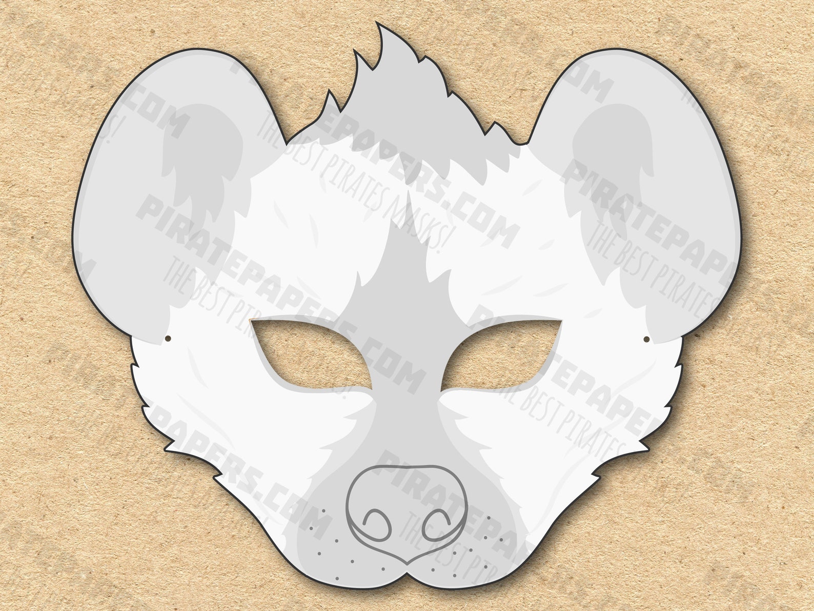 Hyena Masks Printable Color Coloring, Paper DIY for Kids and Adults ...