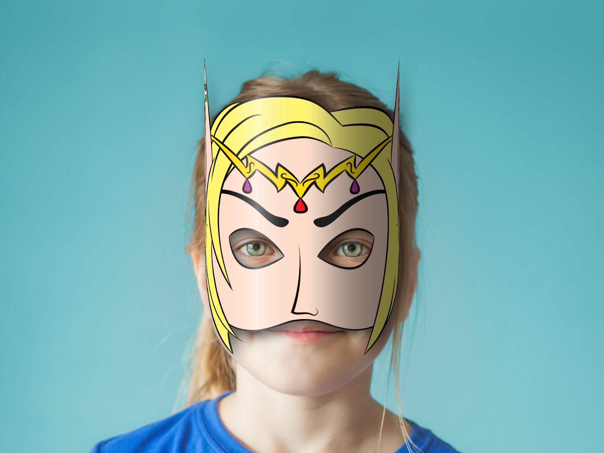 Elf Mask Printable, Paper DIY for Kids and Adults. PDF Template ...