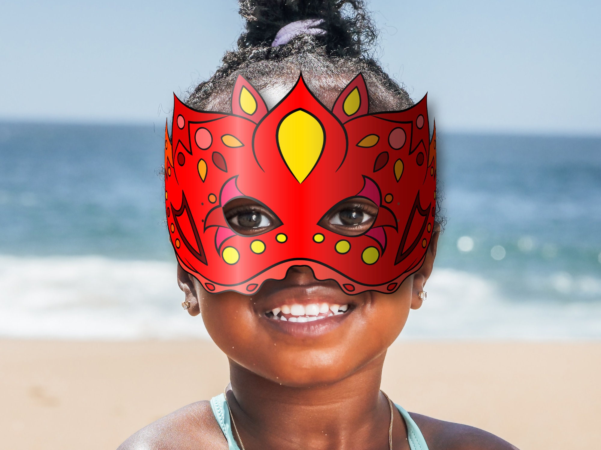 Fairy #4 Masks Printable Color + Coloring, Paper DIY for Kids and ...