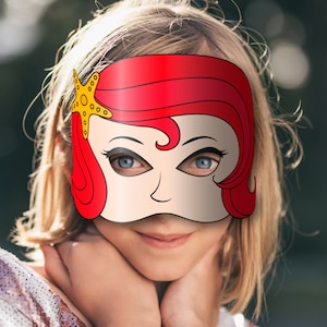 Little Mermaid Mask Printable, Paper DIY for Kids and Adults. PDF ...