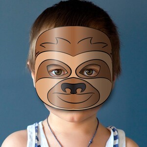 Sloth Mask Printable, Paper DIY for Kids and Adults. PDF Template ...