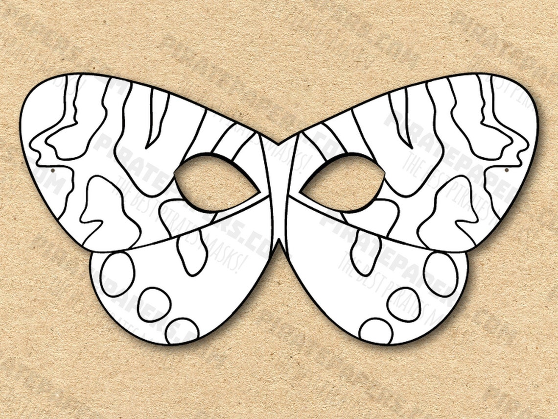 Butterfly Mask Printable Coloring Garden Tiger, Paper DIY for Kids and ...