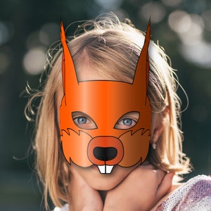 Squirrel Mask Printable, Paper DIY for Kids and Adults. PDF Template ...