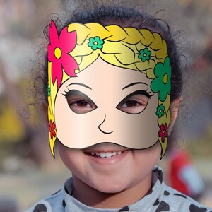 Rapunzel Mask Printable, Paper DIY for Kids and Adults. PDF Template ...