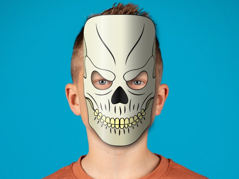 Skull Mask Printable, Paper DIY for Kids and Adults. PDF Template ...