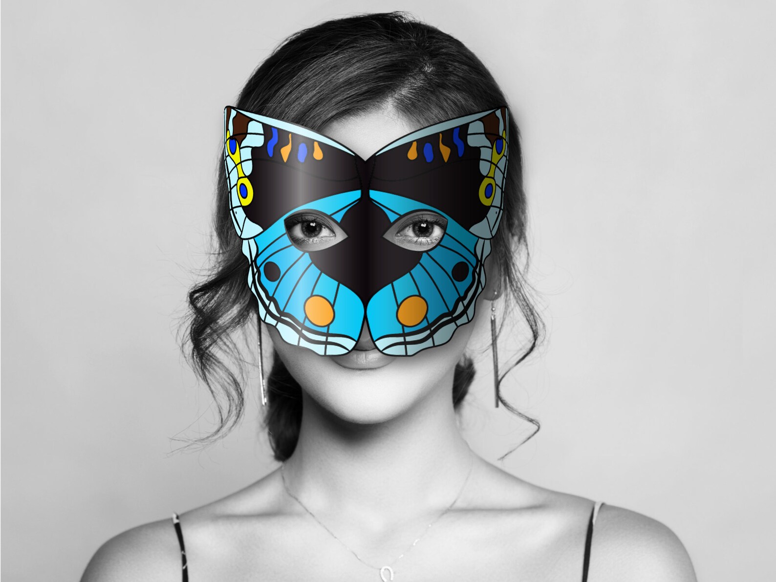Butterfly Mask Printable Blue Pansy Paper DIY for Kids and - Etsy