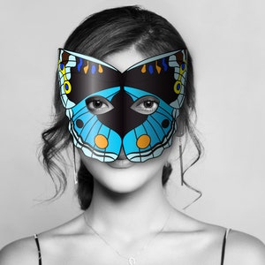 Butterfly Mask Printable Blue Pansy Paper DIY for Kids and - Etsy