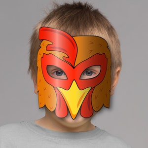 Rooster Mask Printable, Сoock, Сhicken, Paper DIY for Kids and Adults ...