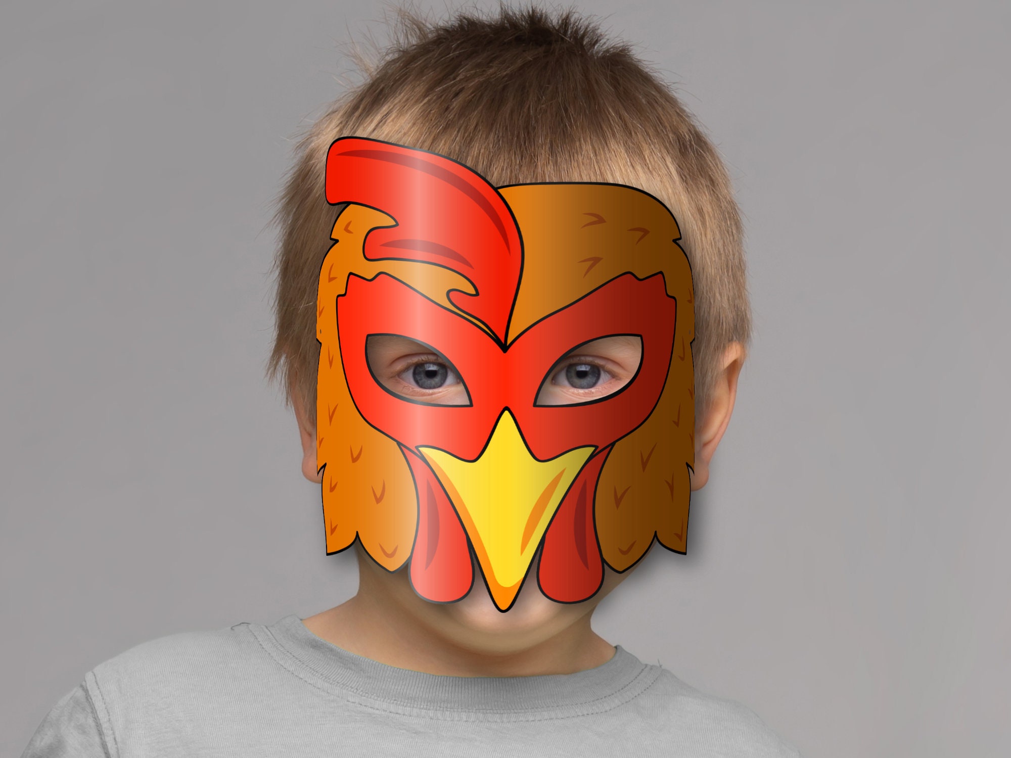 Rooster Mask Printable, Сoock, Сhicken, Paper DIY for Kids and Adults ...