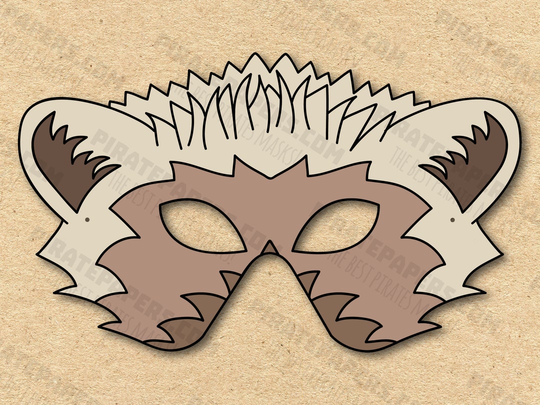 Hedgehog Mask Printable, Paper DIY for Kids and Adults. PDF Template ...