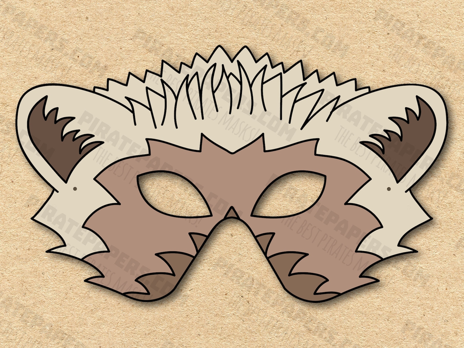 Hedgehog Mask Printable, Paper DIY for Kids and Adults. PDF Template ...