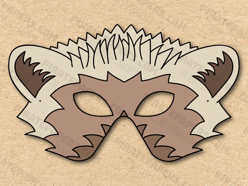 Hedgehog Mask Printable, Paper DIY for Kids and Adults. PDF Template ...