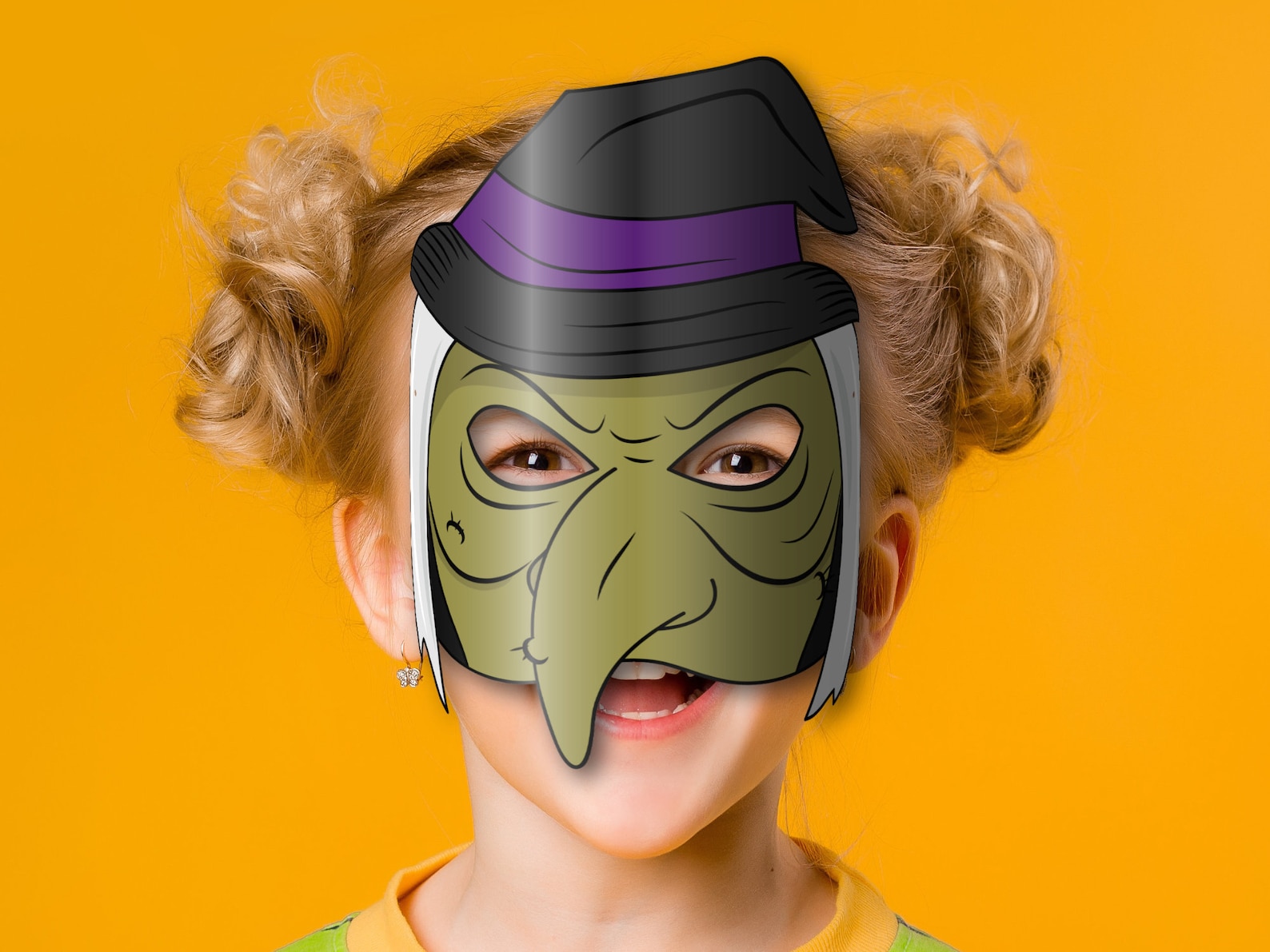 Witch Mask Printable, Paper DIY for Kids and Adults. PDF Template ...