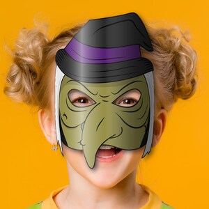 Witch Mask Printable, Paper DIY for Kids and Adults. PDF Template ...