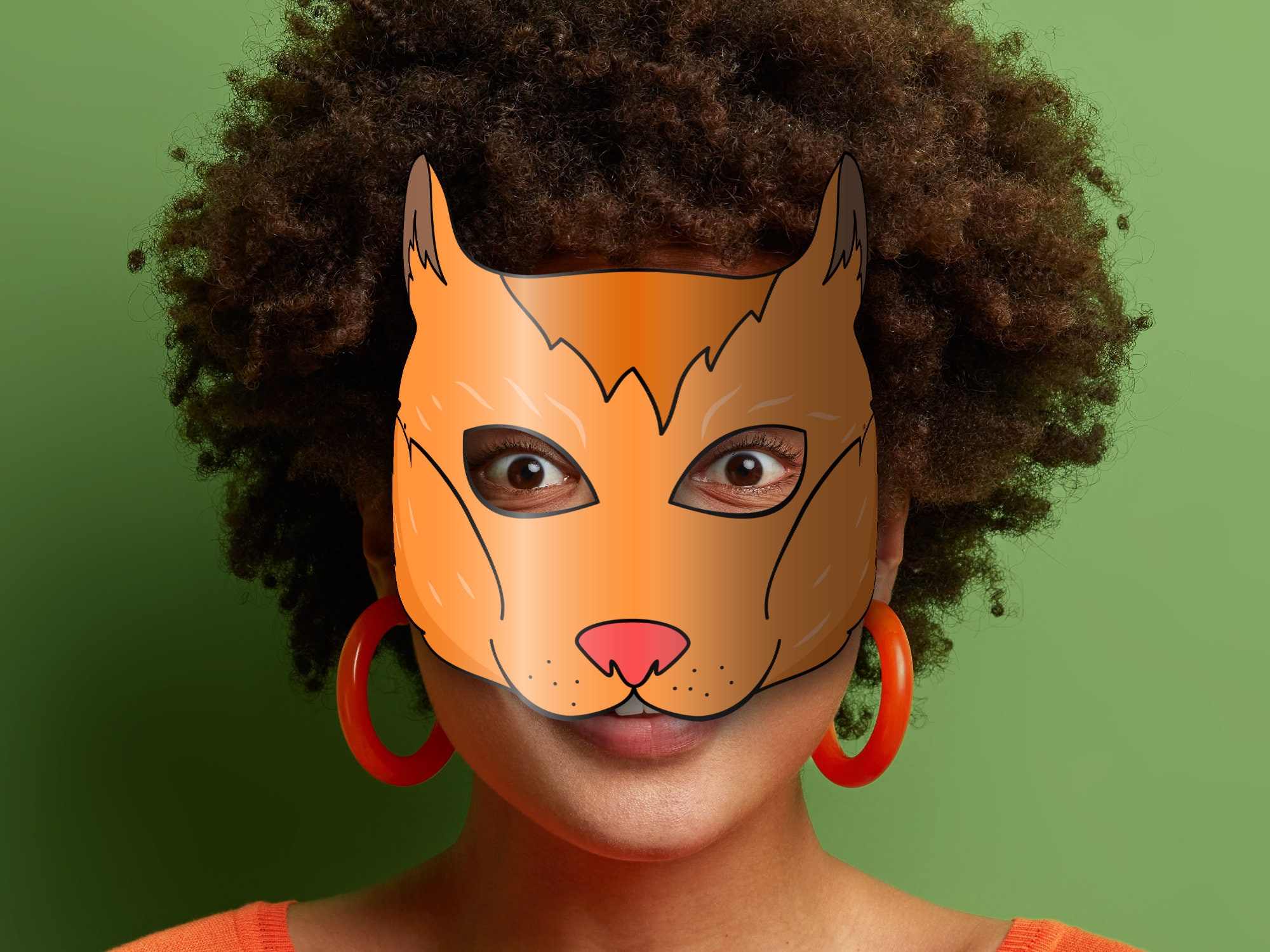 Hamster Mask Printable, Paper DIY for Kids and Adults. PDF Template ...